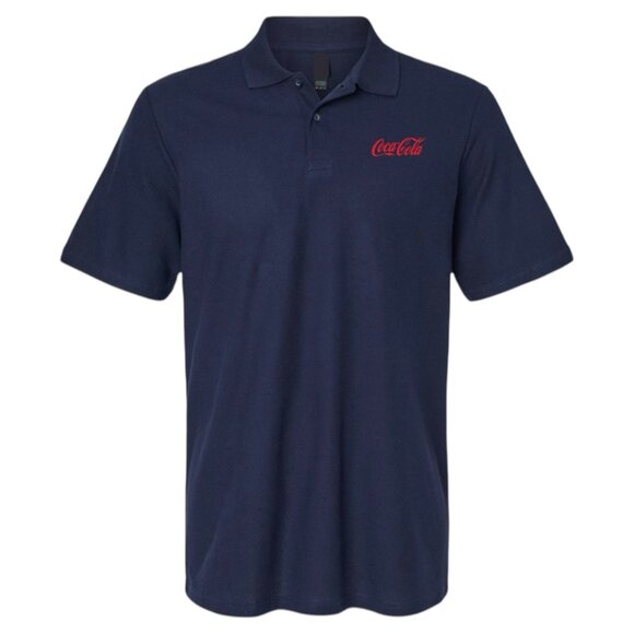 Shirts | Mens Coca Cola Logo Dryblend Polo Navy Blue | Poshmark